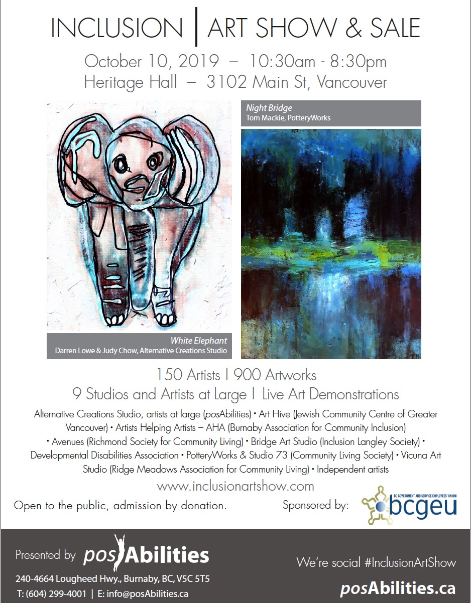 » posAbilities’ 15th Annual INCLUSION Art Show & Sale